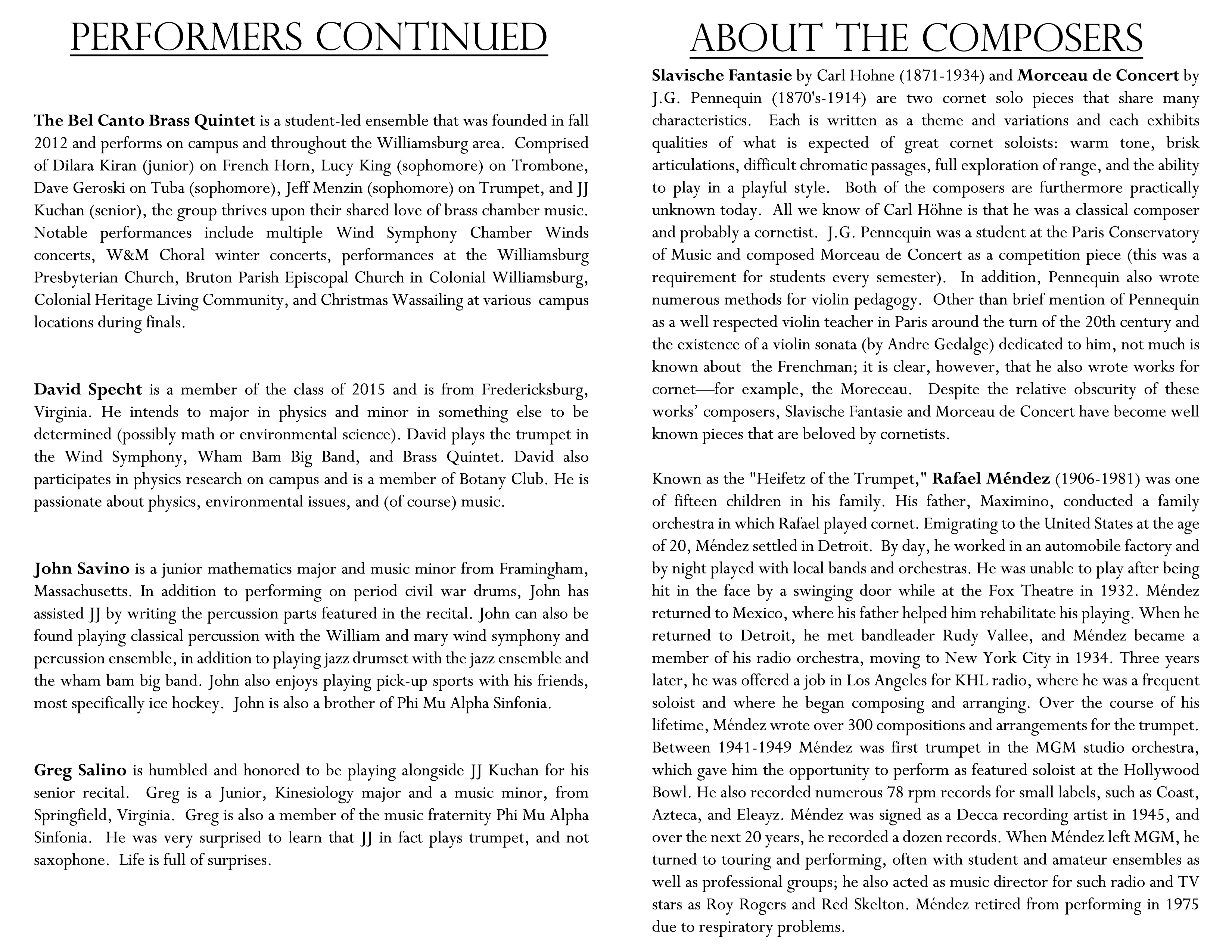 Senior Capstone Project | Music | College of Arts & Sciences | William ...