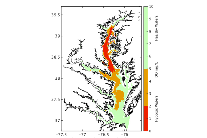 Researchers issue real-time forecasts of Chesapeake Bay dead zone ...