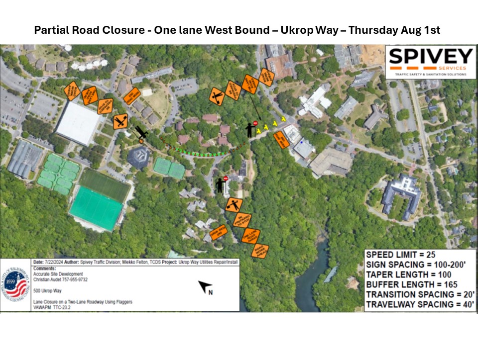 West 1 Project - Utility Work - Ukrop Way Closures | Parking ...